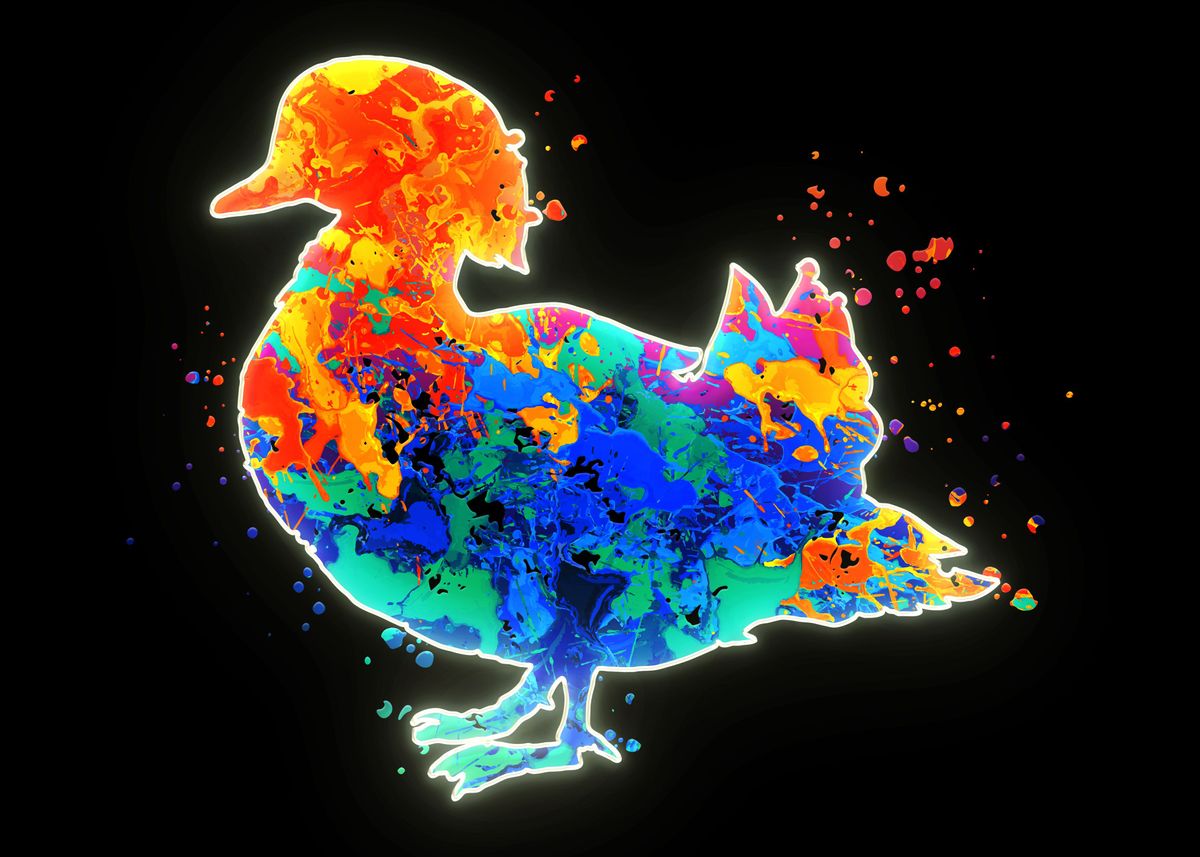 'Mandarin Duck' Poster, picture, metal print, paint by Morgan Moorhead ...