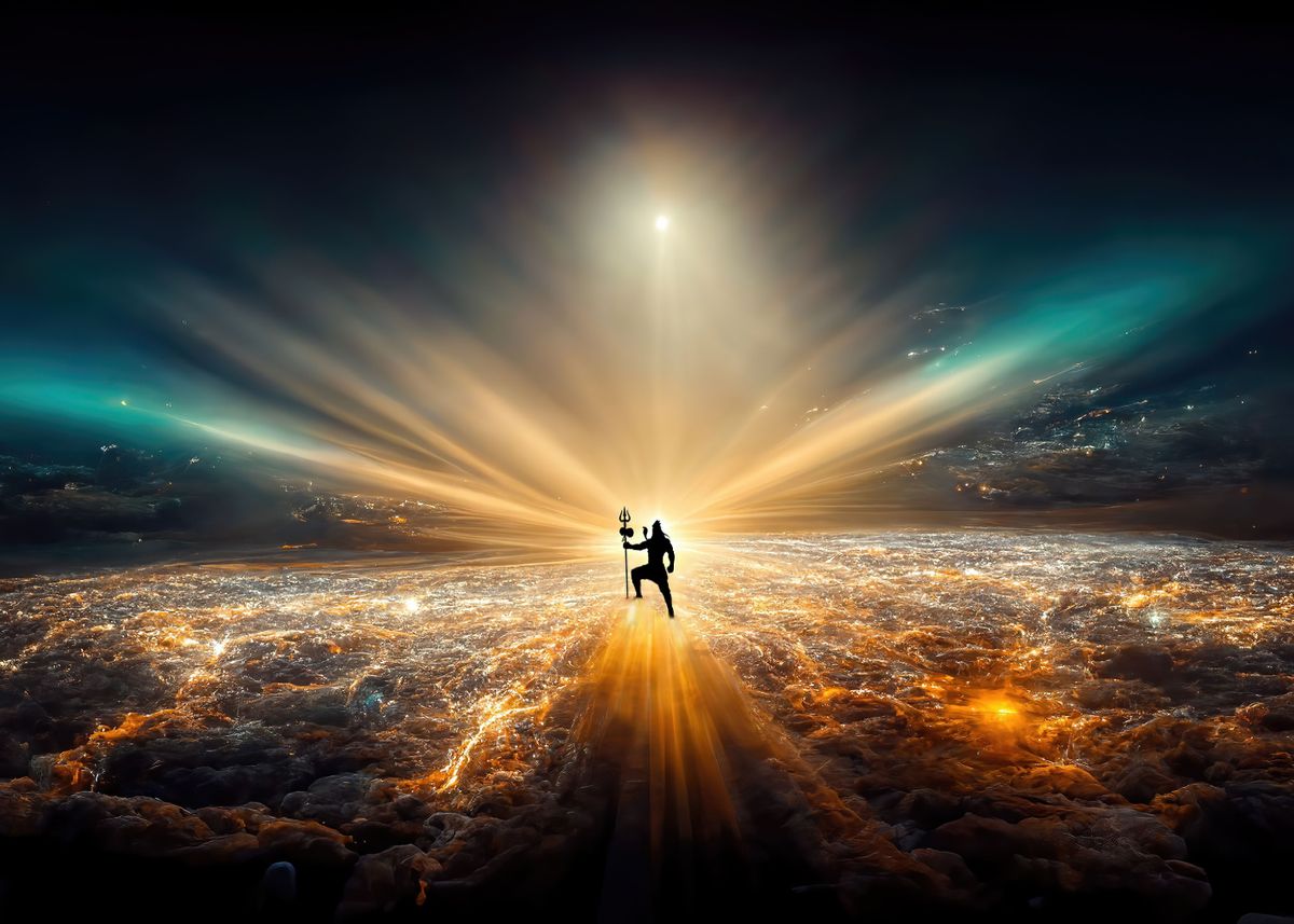 'Shiva light the universe' Poster, picture, metal print, paint by Anil ...