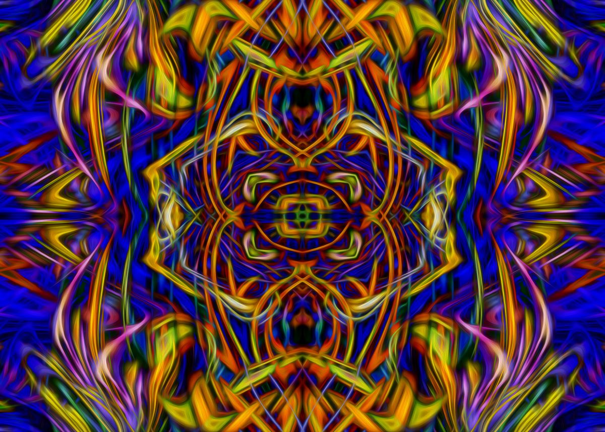 'Abstract symmetry' Poster, picture, metal print, paint by Gyula ...