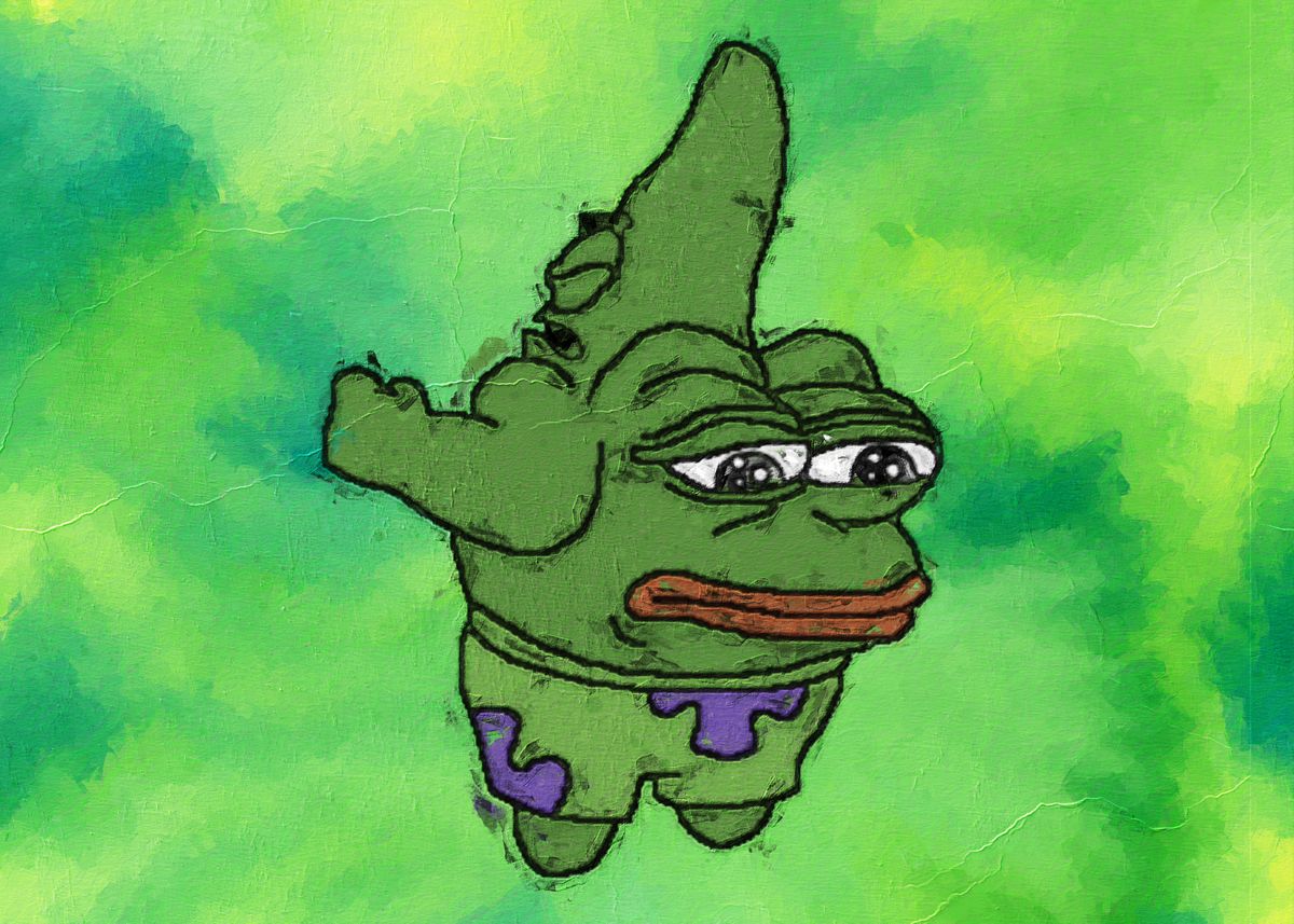 'Pepe the frog meme' Poster, picture, metal print, paint by Meme Daily ...