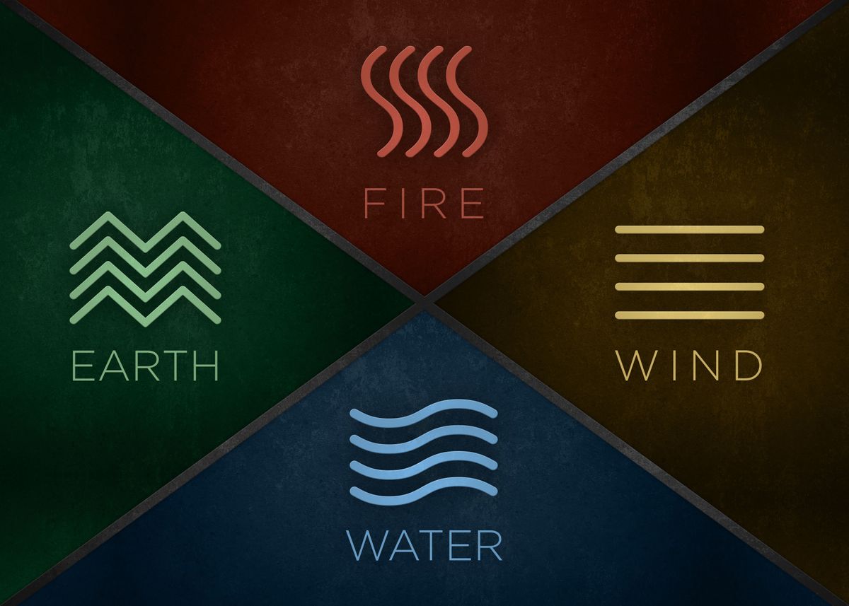 '4 Elements Stone Carving' Poster, picture, metal print, paint by ...