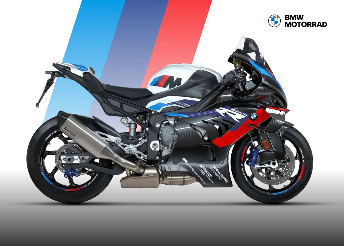 'WHITE BMW M1000RR CARBON' Poster, picture, metal print, paint by Flux ...