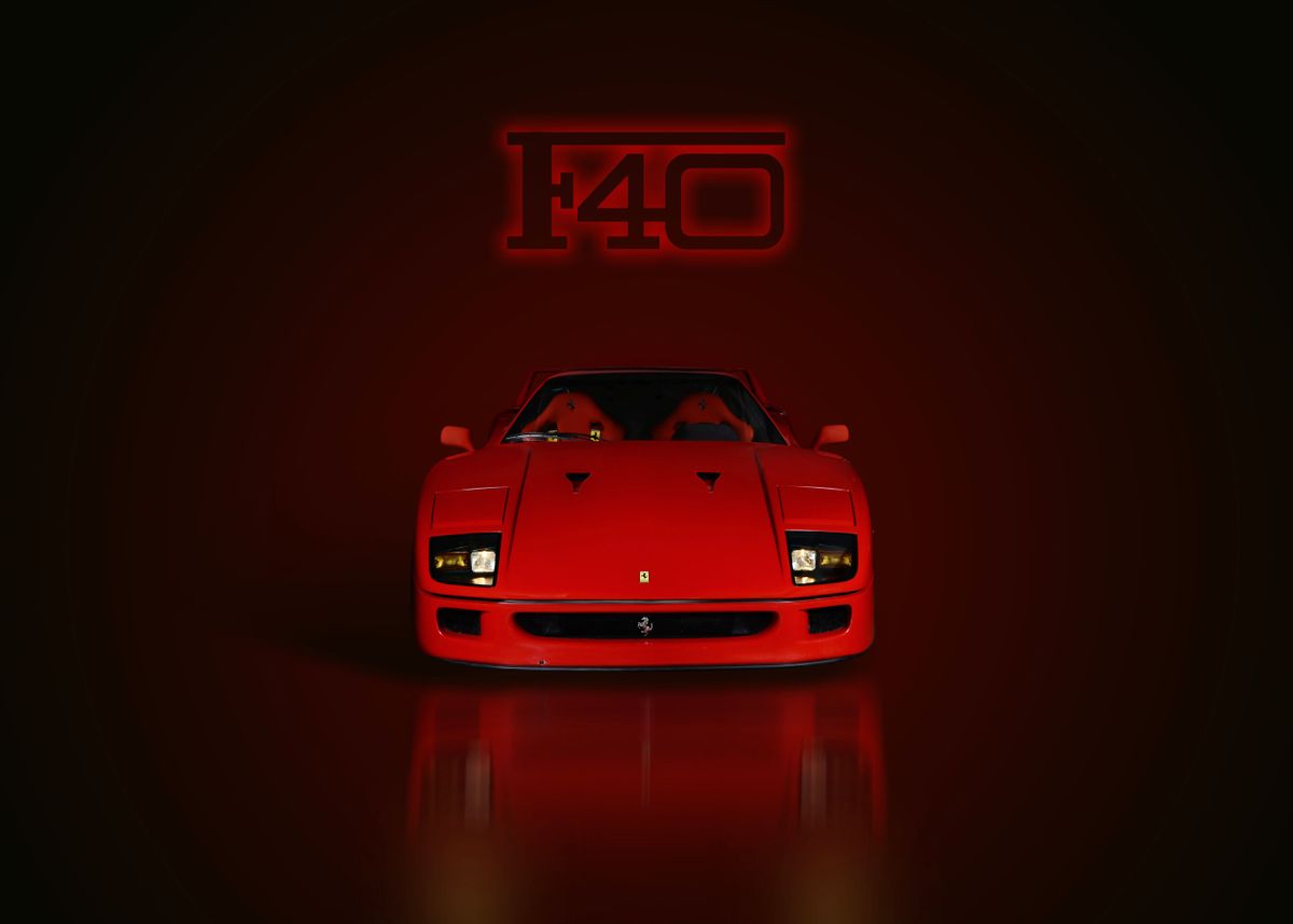 'Ferrari F40 Reflections' Poster, picture, metal print, paint by Rollz ...
