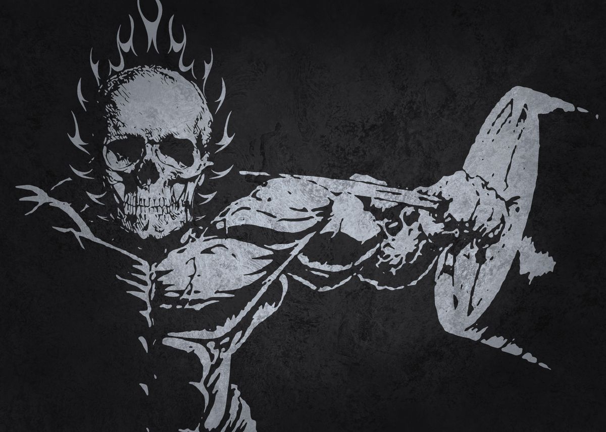 'Squat Skull Bodybuilding' Poster, picture, metal print, paint by CHAN ...