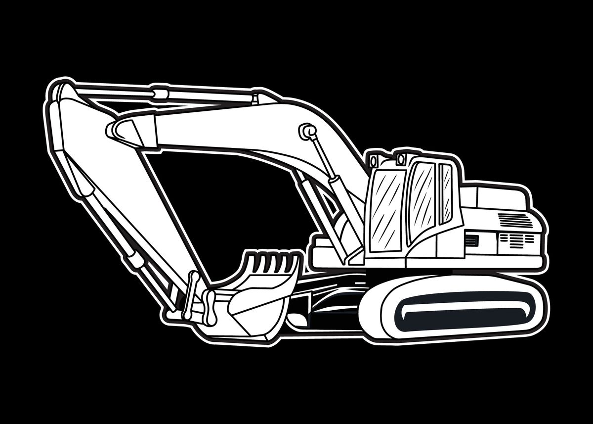 'Construction BnW 02' Poster, picture, metal print, paint by hendra ...