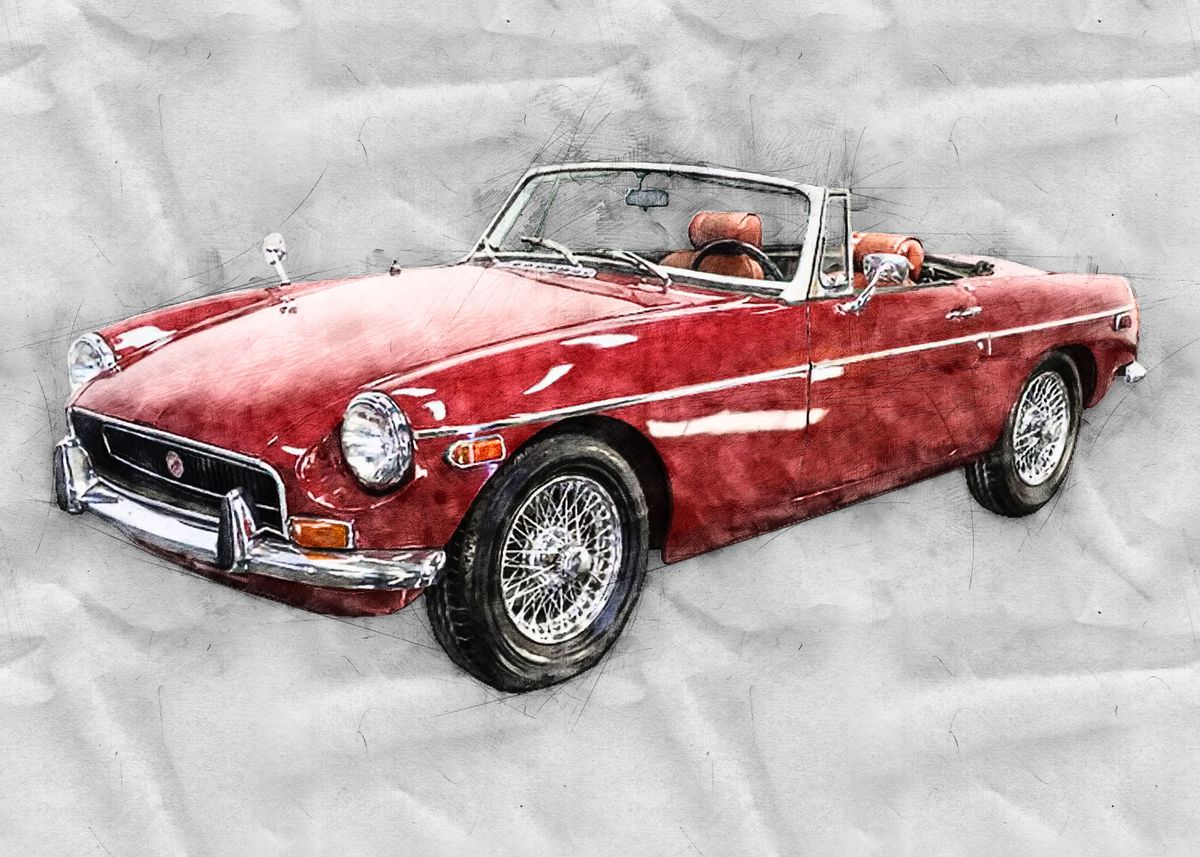 '1969 MG MGB' Poster, picture, metal print, paint by Pixxelworks ...