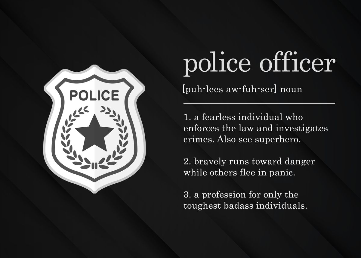 'Funny Police Definition' Poster by 84PixelDesign | Displate