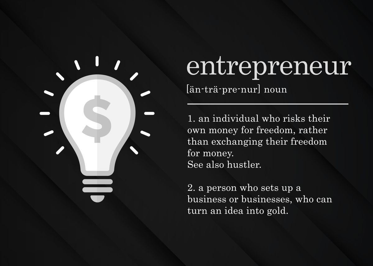 'Entrepreneur Definition' Poster, picture, metal print, paint by ...