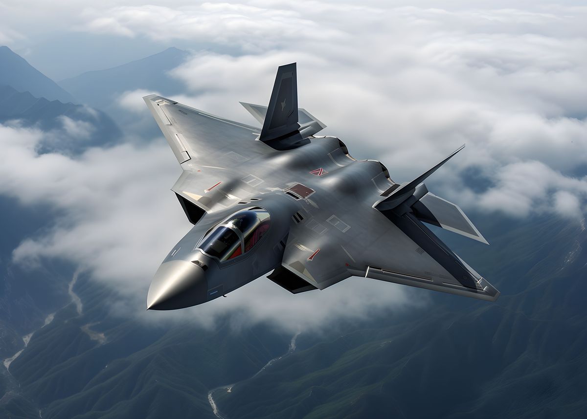 'Chengdu J20' Poster, picture, metal print, paint by Louise Estrada ...