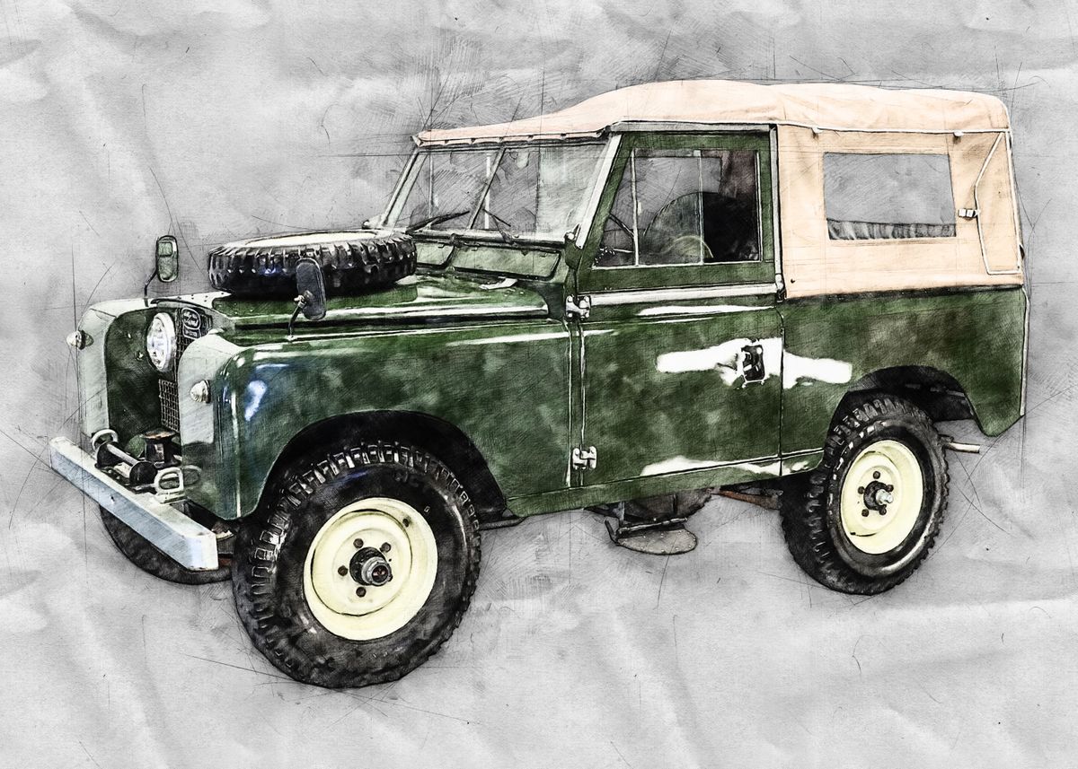 '1969 Land Rover Series IIA' Poster, picture, metal print, paint by ...