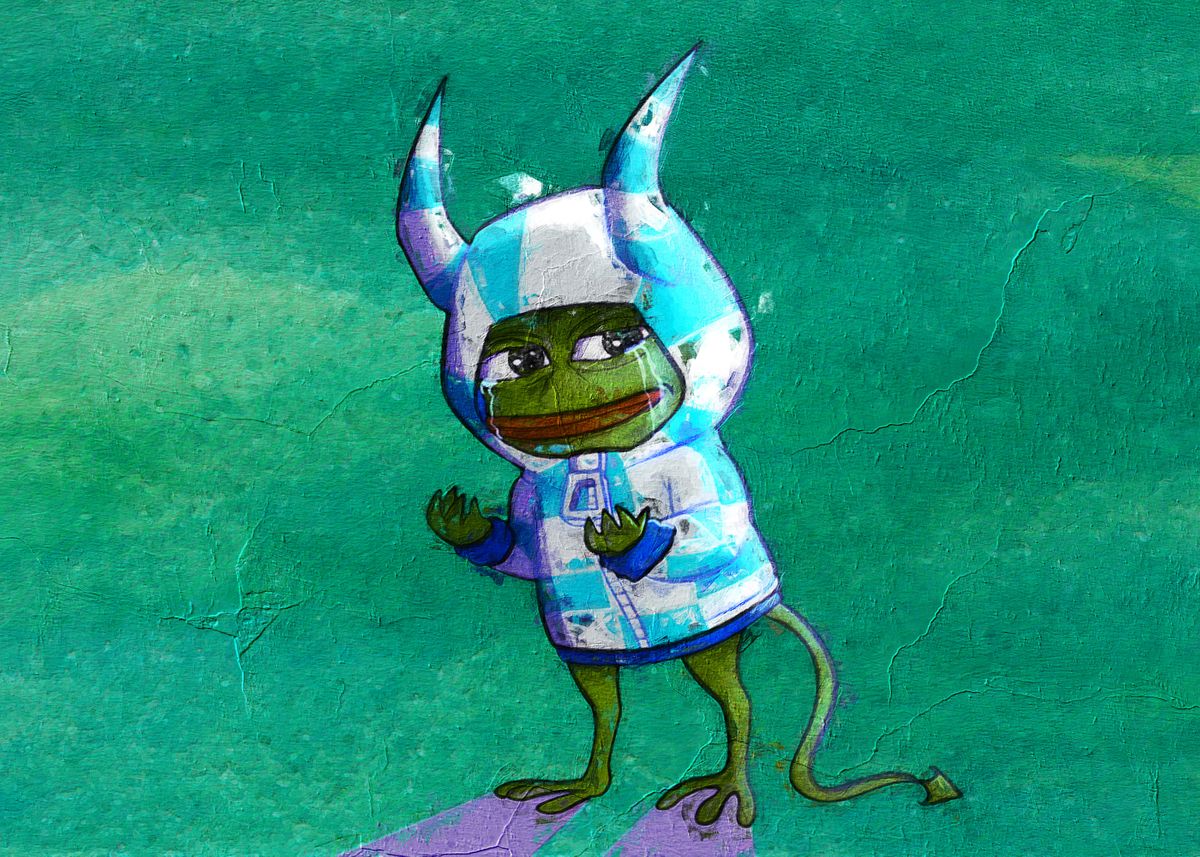 'Pepe the frog meme' Poster, picture, metal print, paint by Meme Daily ...