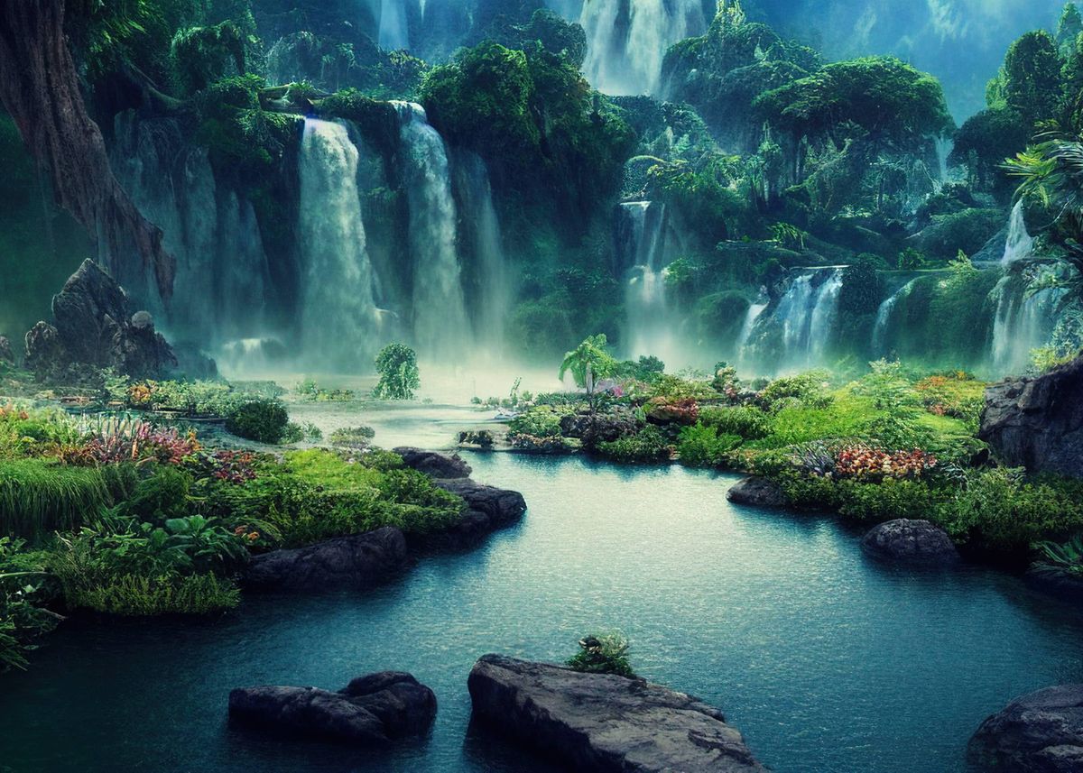 'Waterfall basin' Poster by Stephen Bredenkamp | Displate