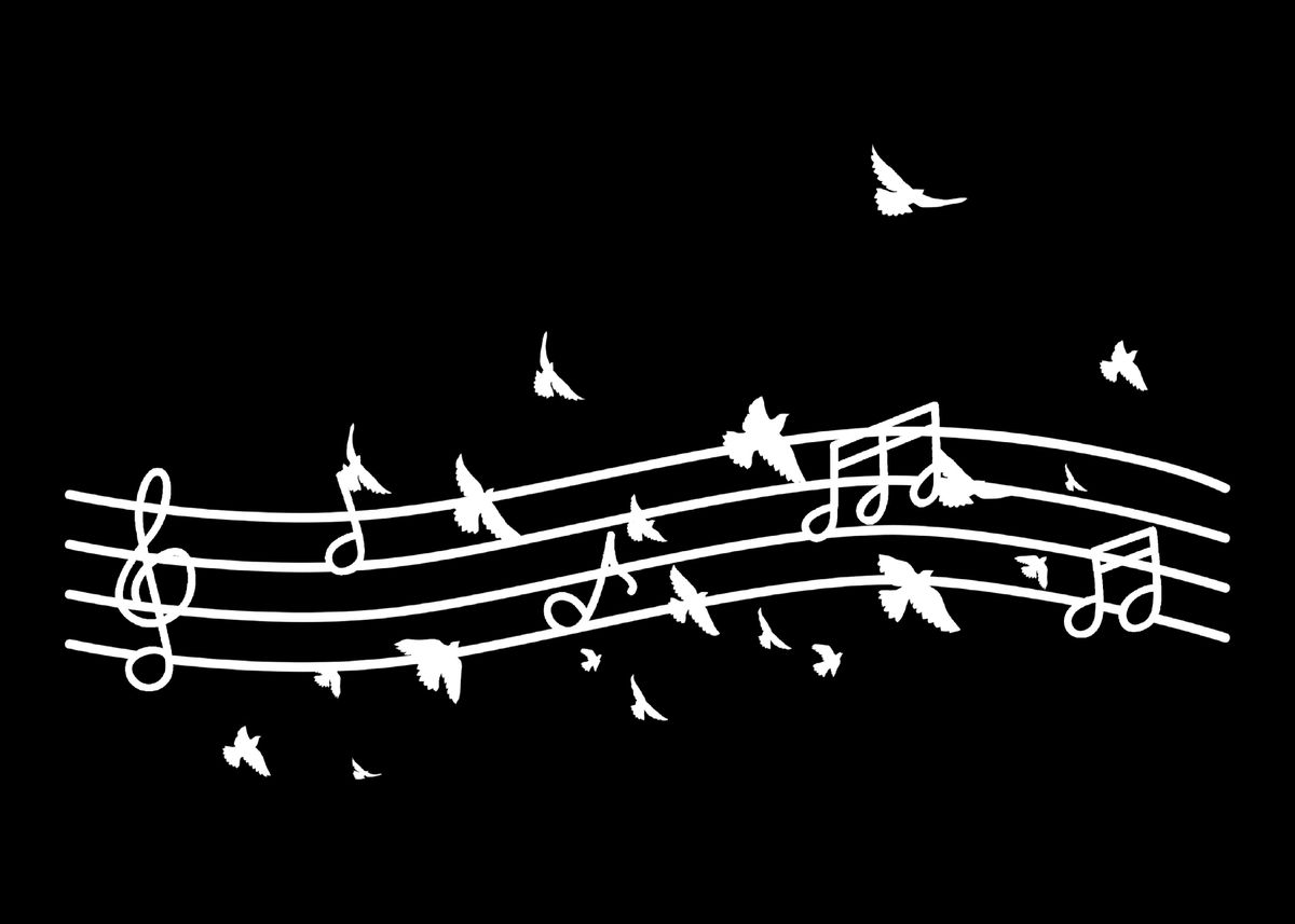 'Birds Music Notes' Poster, picture, metal print, paint by ...