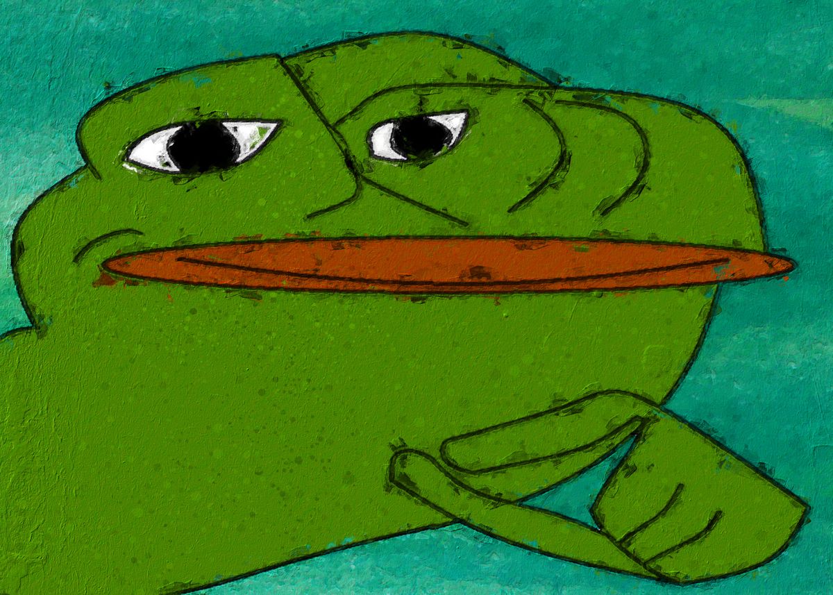 'Pepe the frog meme' Poster, picture, metal print, paint by Meme Daily ...