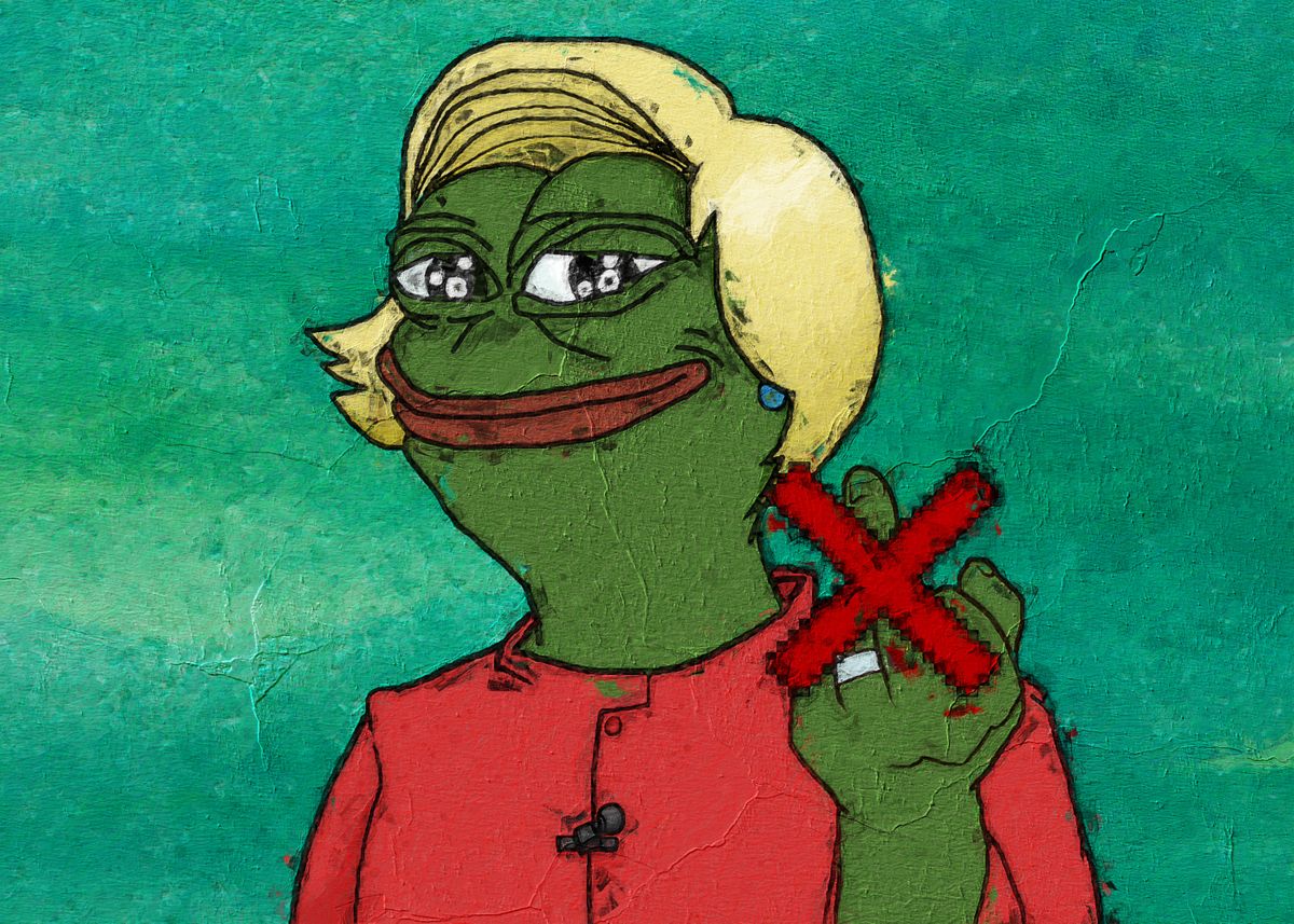 'Pepe the frog meme' Poster, picture, metal print, paint by Meme Daily ...