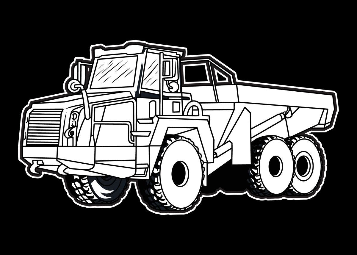 'Construction Heavy BnW 13' Poster, picture, metal print, paint by ...