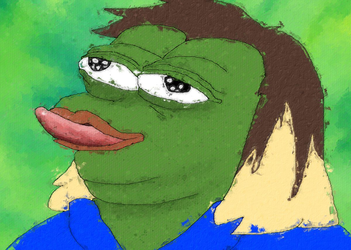 'Pepe the frog meme' Poster, picture, metal print, paint by Meme Daily ...