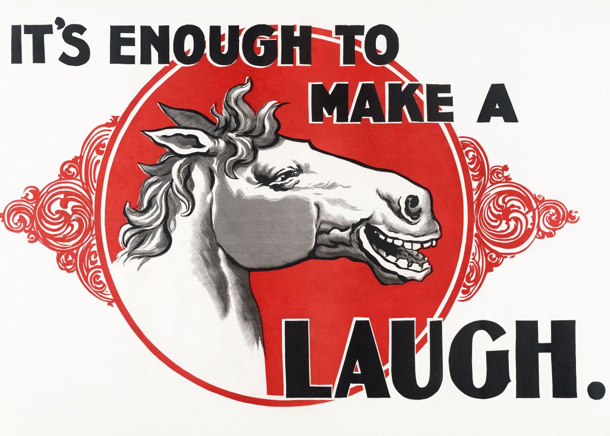 'Horse laught' Poster, picture, metal print, paint by Sam Brady | Displate