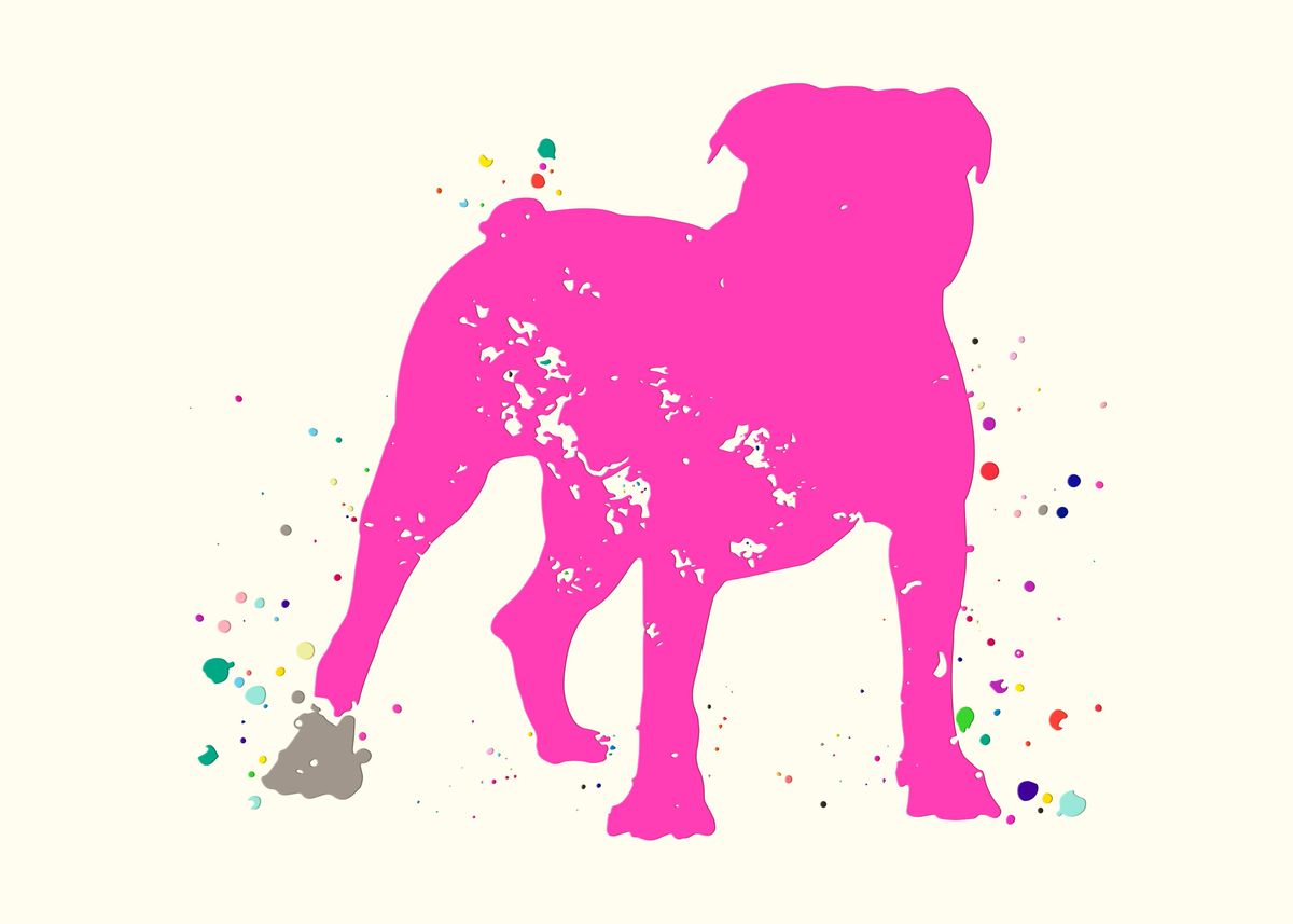 'British Bulldog Art' Poster, picture, metal print, paint by Dutton Jerrell | Displate