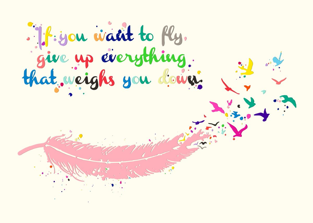 'Feather Quote' Poster by Dutton Jerrell | Displate