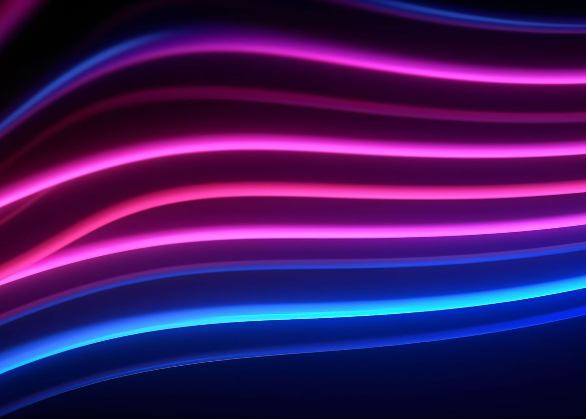 'Neon pink blue colors ' Poster, picture, metal print, paint by Marc ...