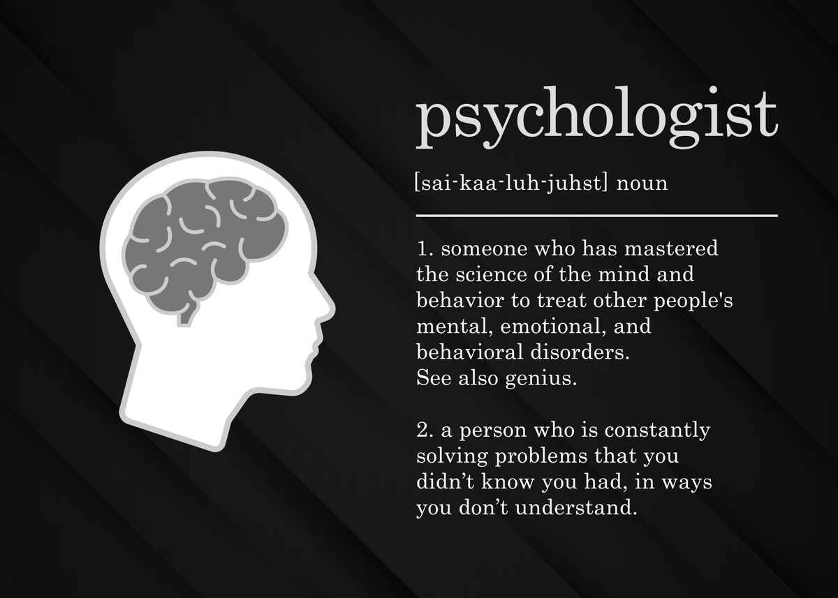'Psychologist Definition' Poster, picture, metal print, paint by ...