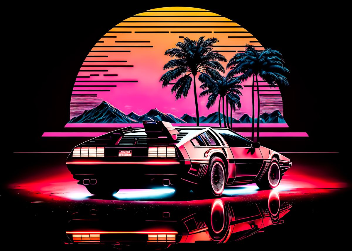 'A Synthwave 80s' Poster, picture, metal print, paint by Brax Rice ...