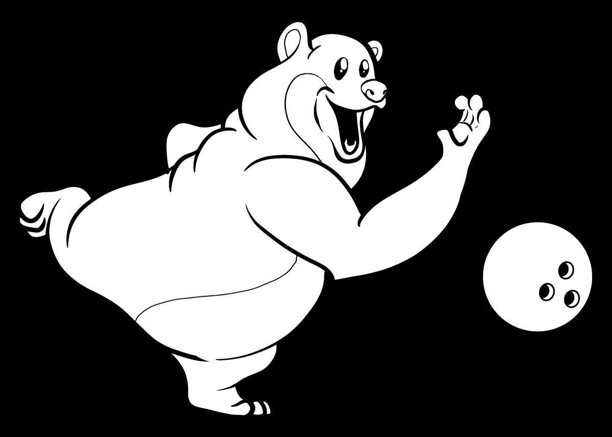 'Bowling Bowler Bear' Poster by BobbyBubble | Displate