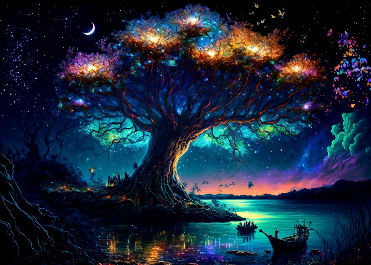'magic tree' Poster, picture, metal print, paint by FotoKonzepte | Displate