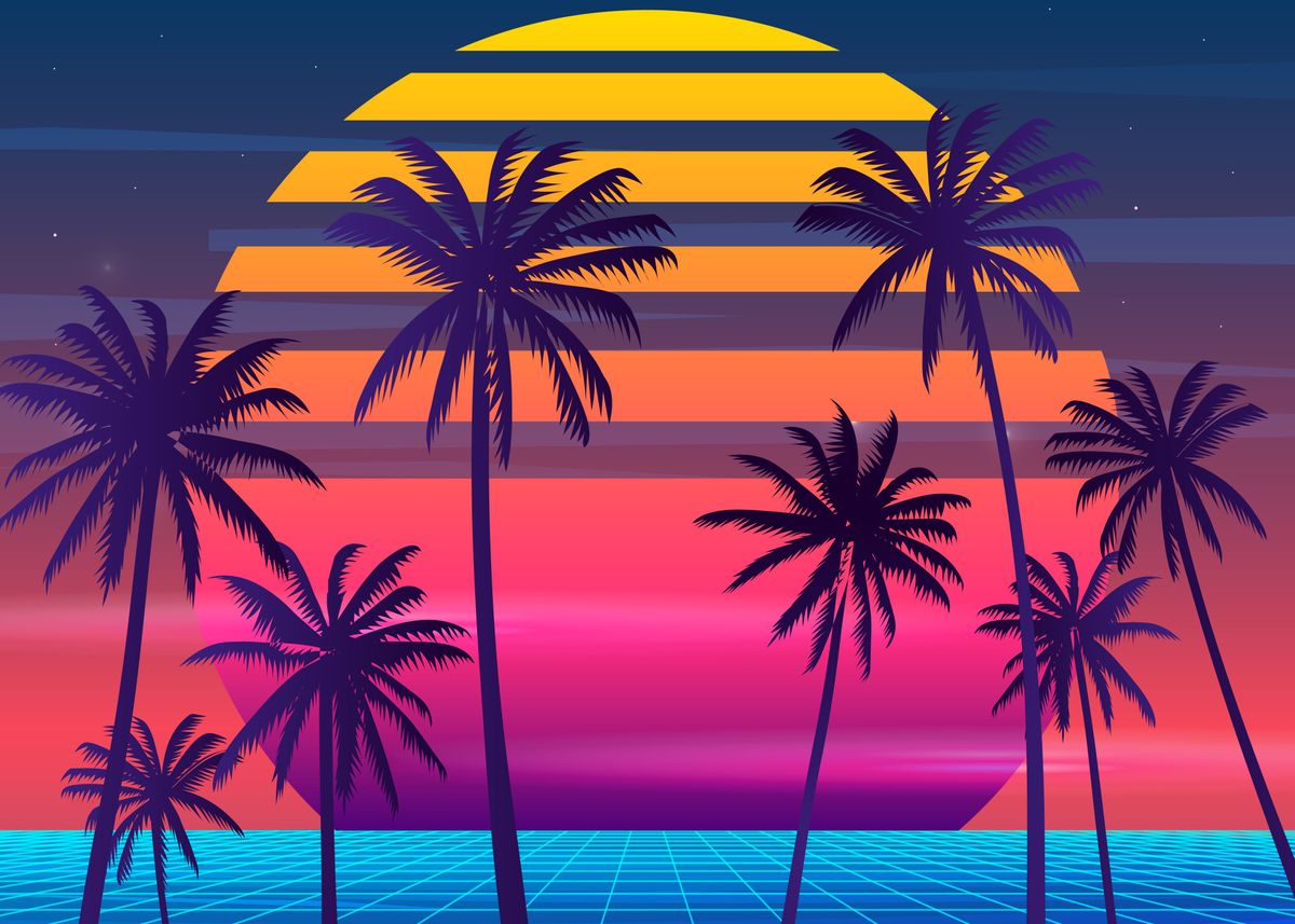 'Summer Paradise Synthwave' Poster by EDM Project | Displate