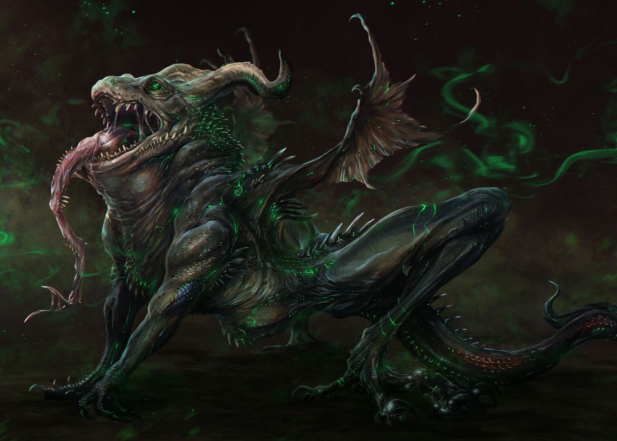 'The Dragon Devourer' Poster, picture, metal print, paint by Isvoc ...