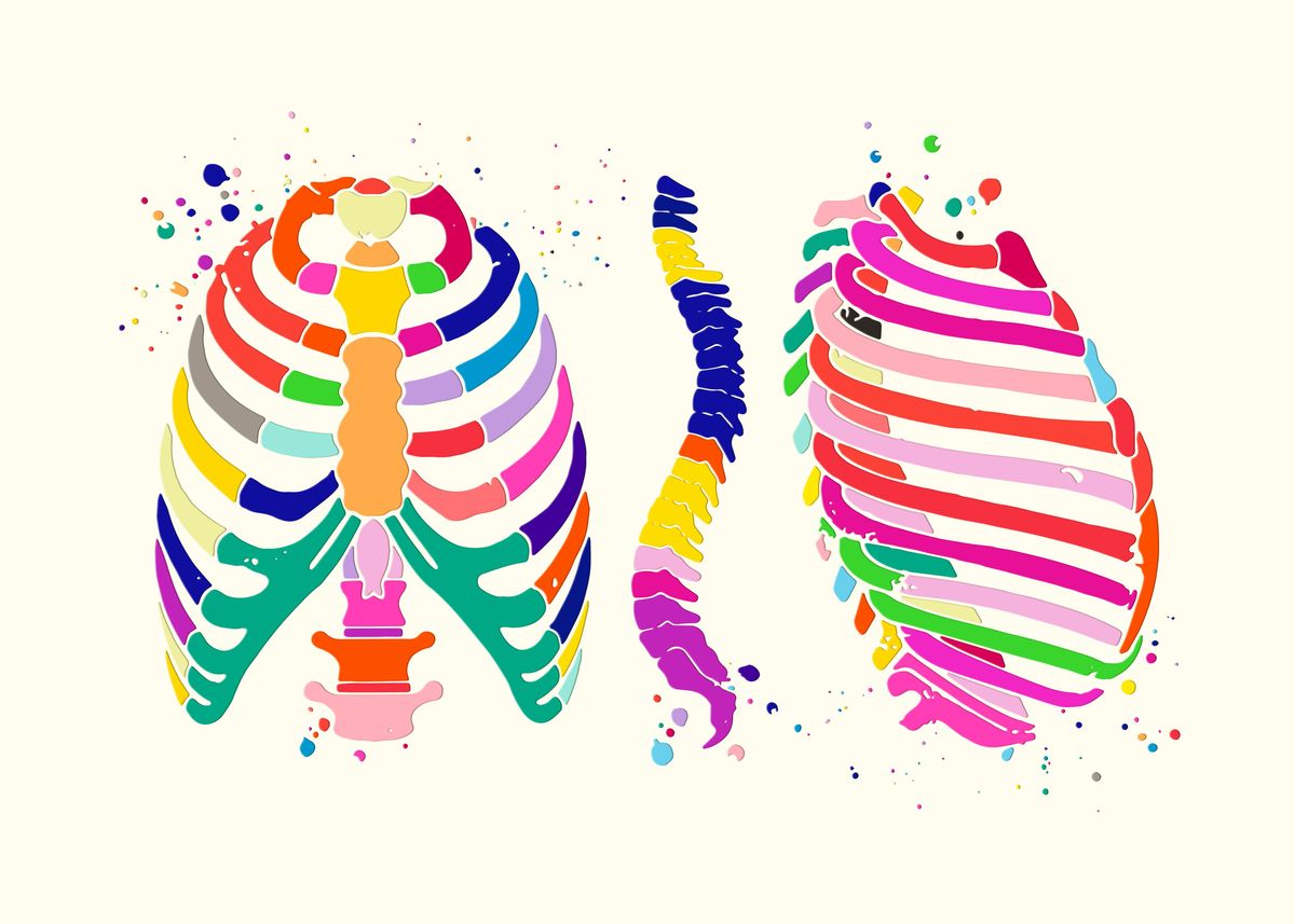 'Ribcage and Spine' Poster, picture, metal print, paint by Dutton Jerrell | Displate