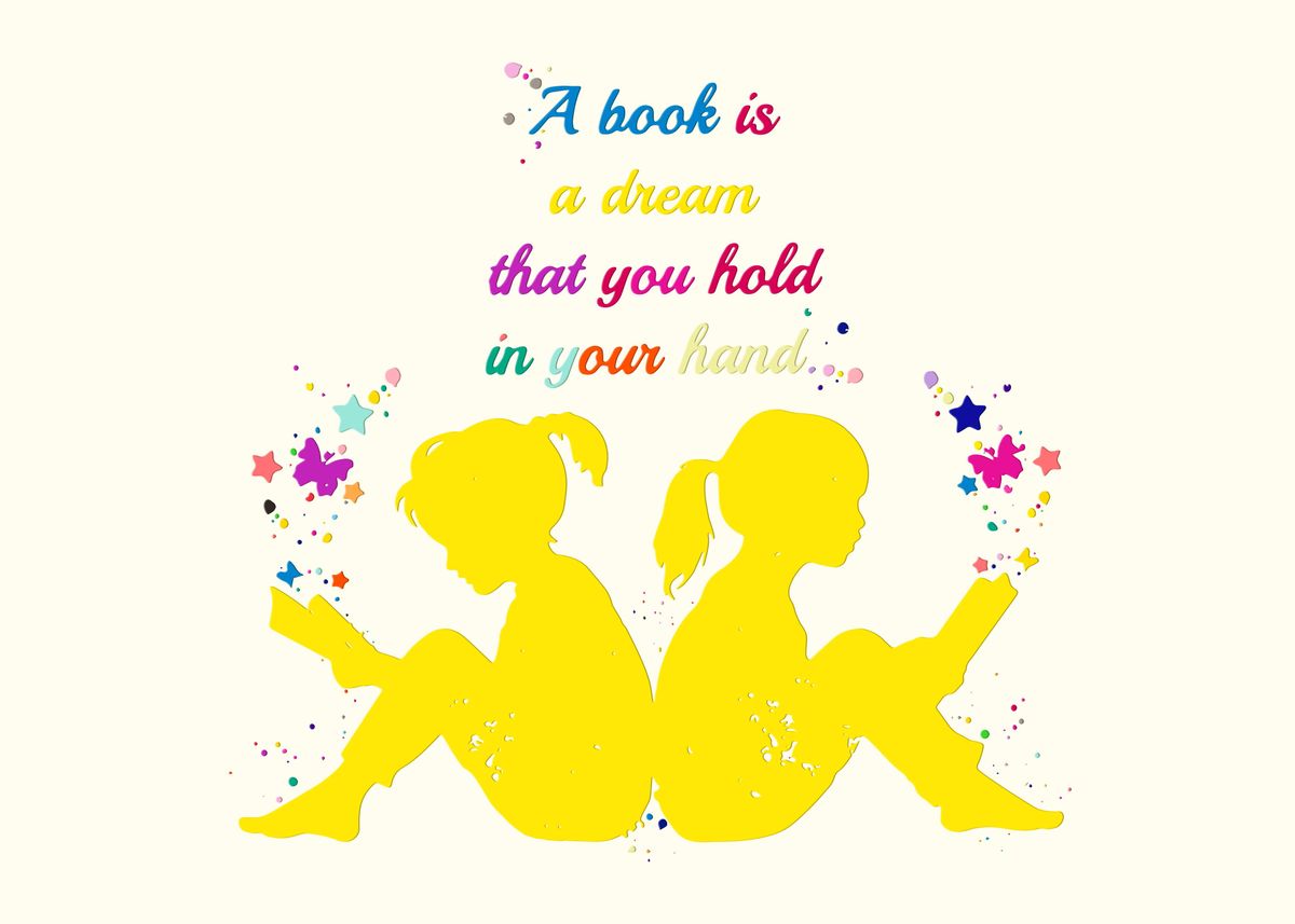 'Reader Kids' Poster, picture, metal print, paint by Dutton Jerrell | Displate