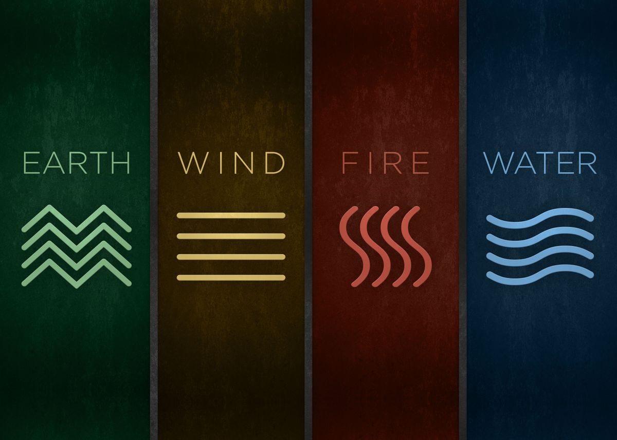 '4 Elements Stone Carving' Poster, picture, metal print, paint by ...