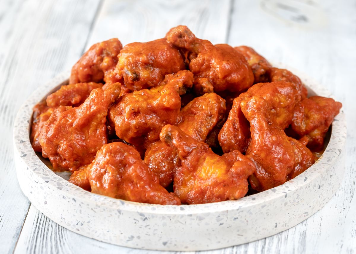 'Bowl of buffalo wings' Poster, picture, metal print, paint by ...