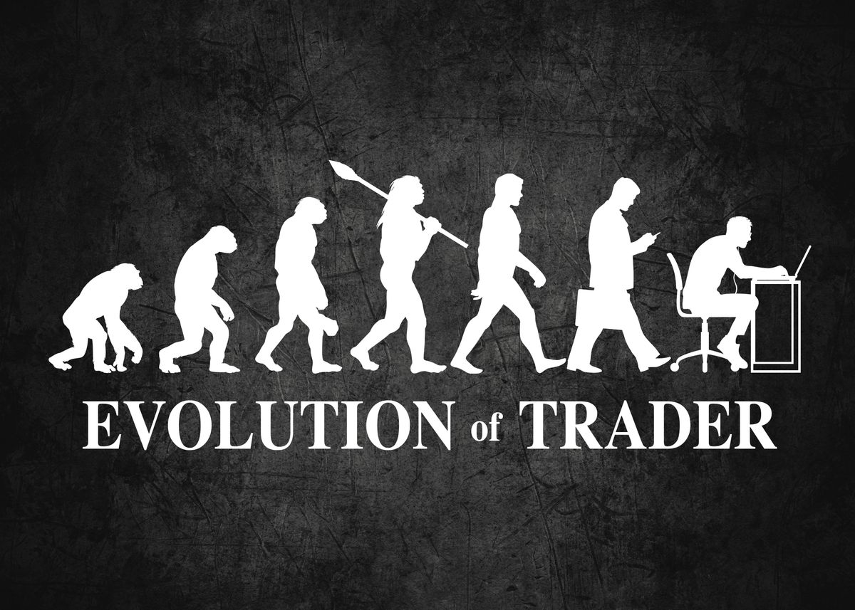'Evolution of Trader' Poster, picture, metal print, paint by Simon ...
