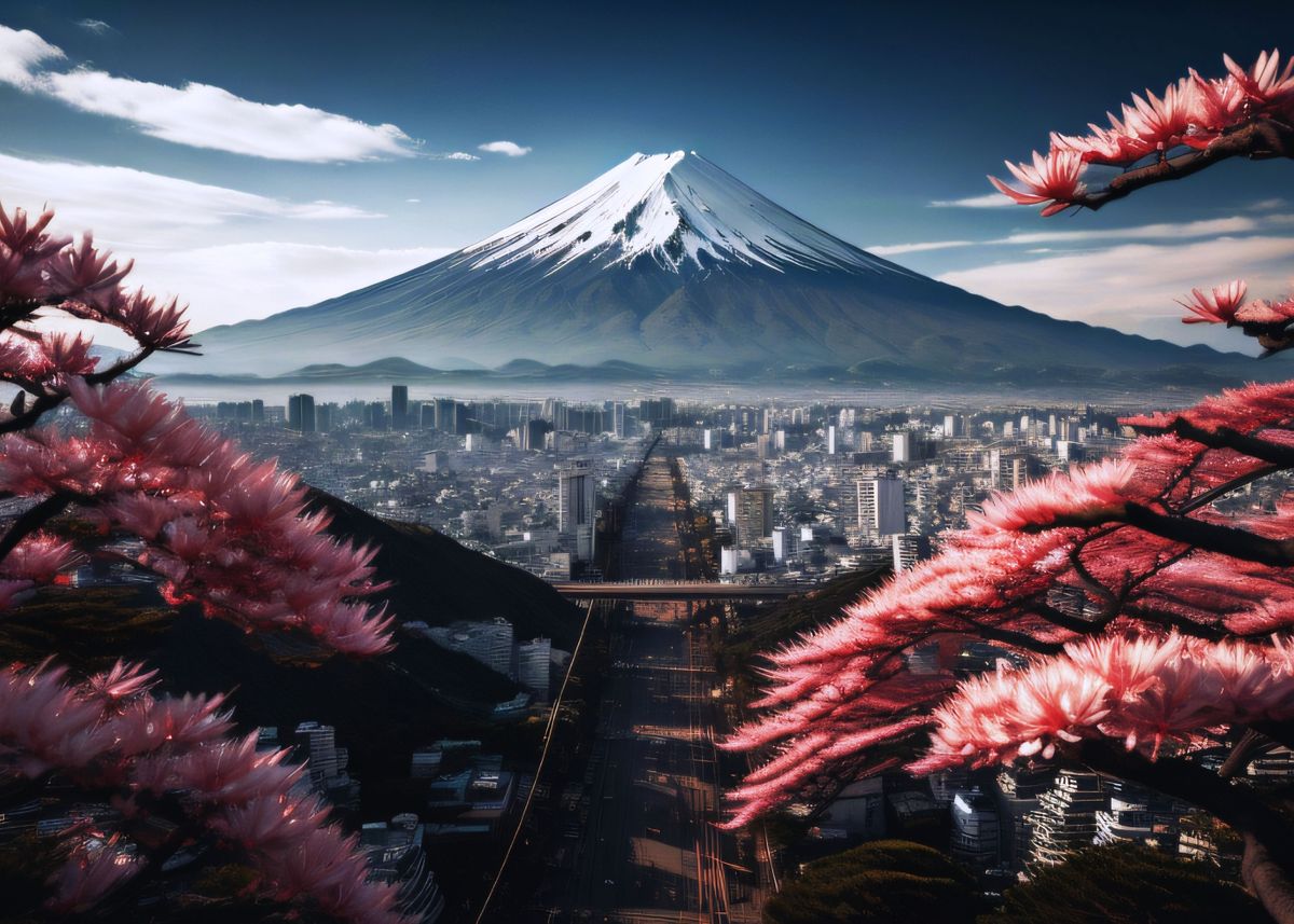 'Realistic Japan Landscape' Poster, picture, metal print, paint by Rick ...