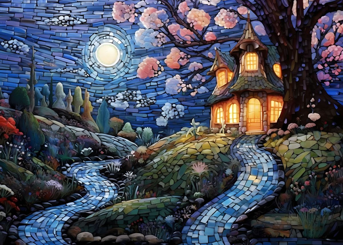 'Whimsical Mosaic 06' Poster, picture, metal print, paint by Misty ...