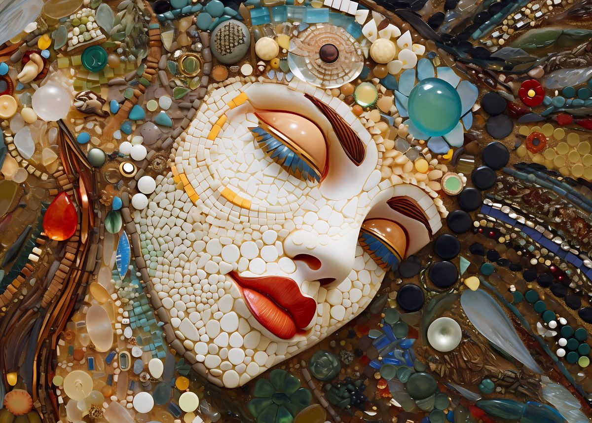 'Whimsical Mosaic 01' Poster, picture, metal print, paint by Misty ...