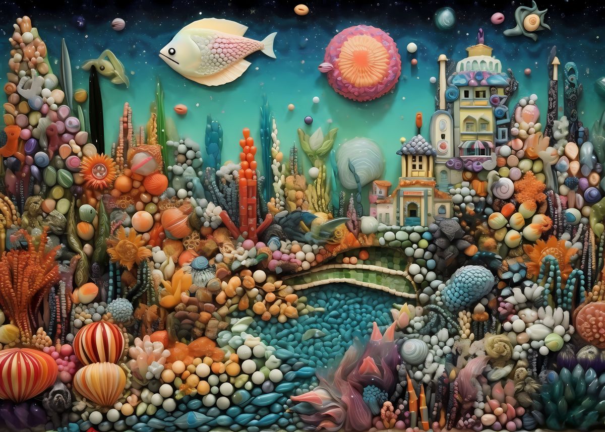 'Whimsical Mosaic 03' Poster, picture, metal print, paint by Misty ...