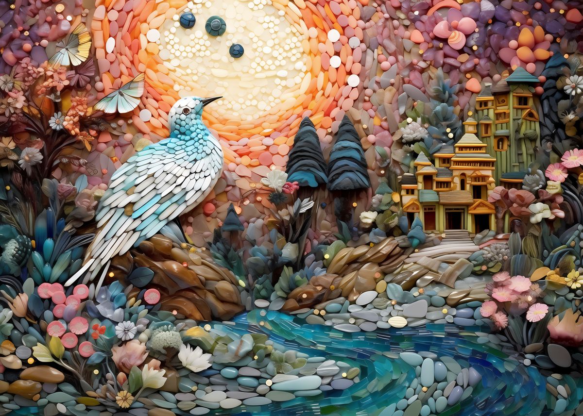 'Whimsical Mosaic 04' Poster, picture, metal print, paint by Misty ...
