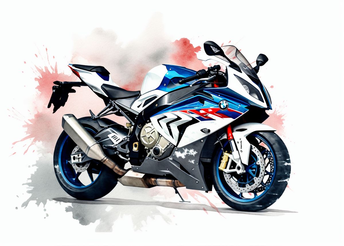 'BMW S1000 RR' Poster, picture, metal print, paint by Holzkovic | Displate