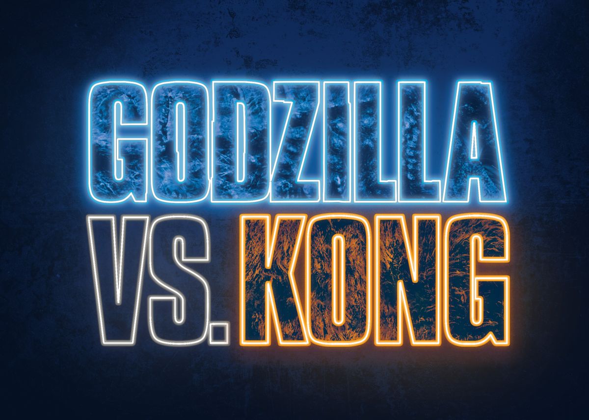 'Neon Godzilla vs Kong' Poster, picture, metal print, paint by Godzilla ...