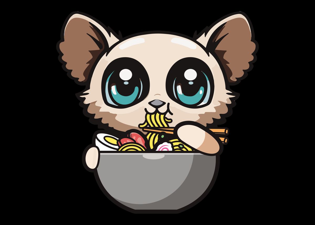 'Bush Baby Eat Ramen' Poster, picture, metal print, paint by Hexor ...