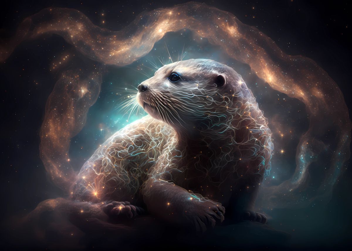 'Spirit Animal Otter' Poster, picture, metal print, paint by Jiri ...