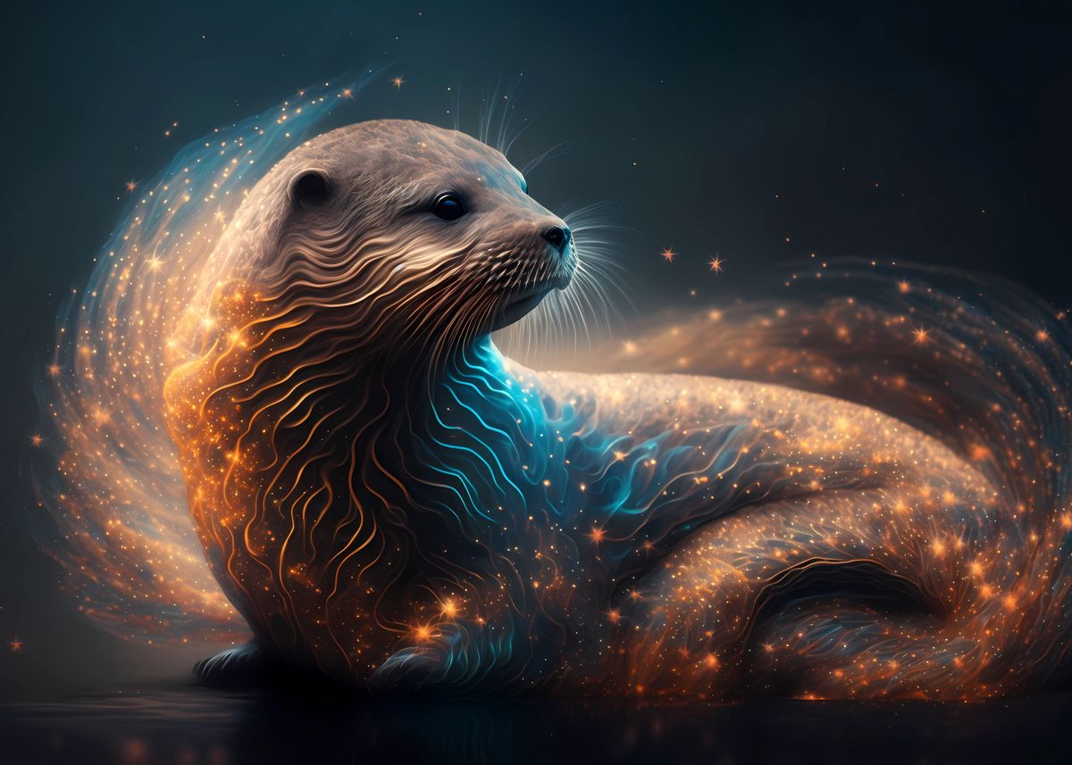 'Spirit Animal Otter' Poster by Jiri Hodecek | Displate