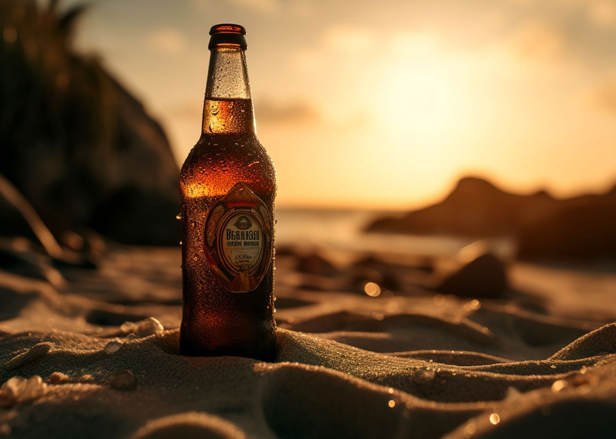 'Beer on the beach' Poster, picture, metal print, paint by FotoKonzepte ...