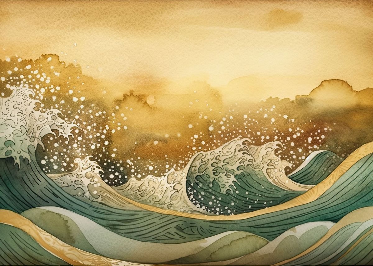 'The Great Wave Of Japan' Poster, picture, metal print, paint by Space ...