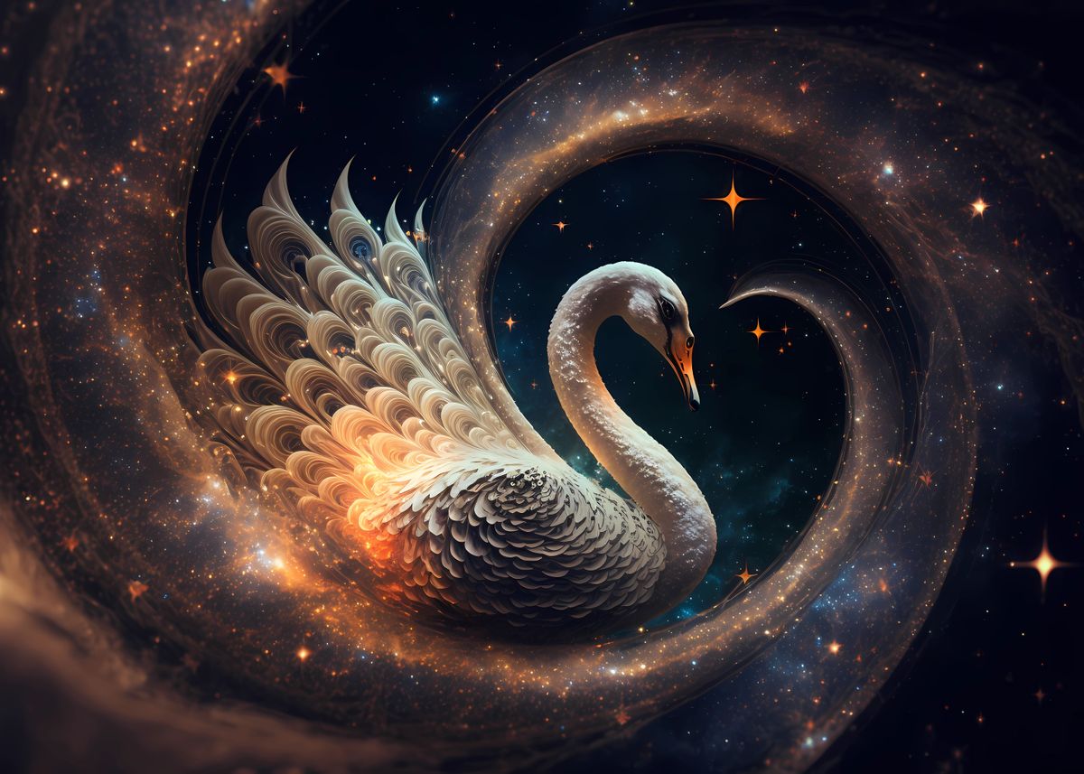 'Spirit Animal Swan' Poster, picture, metal print, paint by Jiri ...