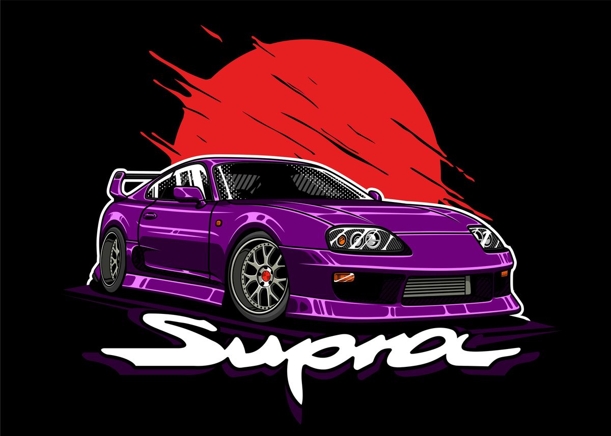 'Toyota Supra MK IV ' Poster, picture, metal print, paint by Heru ...